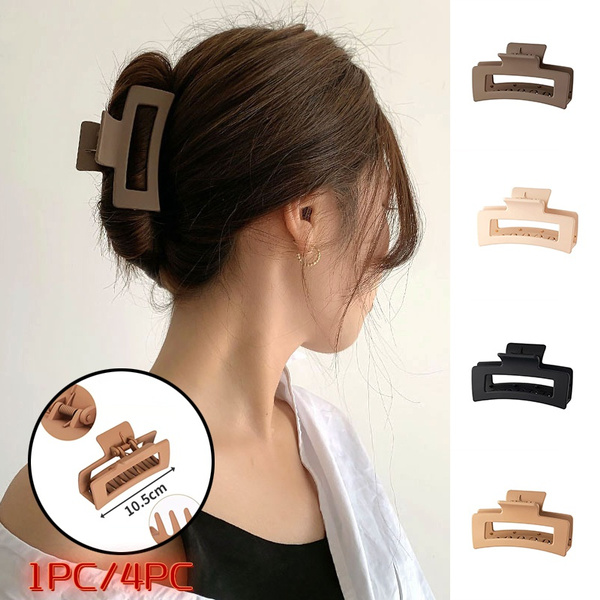 4 Inch Medium Large Shark Clip Clips For Thick Hair Matte Square Hair ...