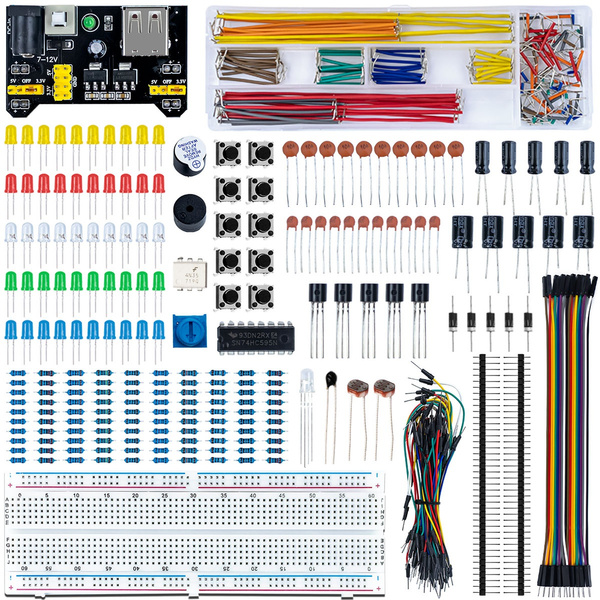 Hosyond Electronic Component DIY Kit for School Experiment,with Breadboard,Power Supply Module ...