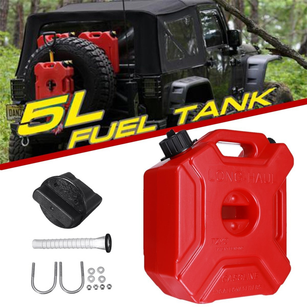 5L Portable Fuel Tank Plastic Jerry Can Motorcycle Gas Spare Container ...