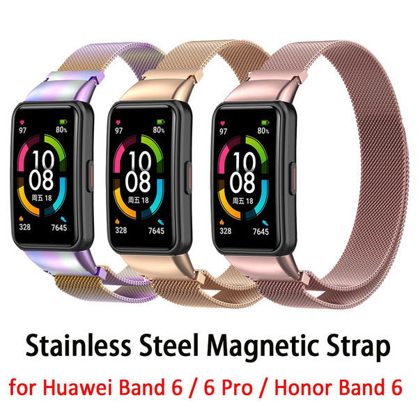 Stainless Steel Magnetic Absorption Strap for Huawei Band 6 / 6 Pro ...