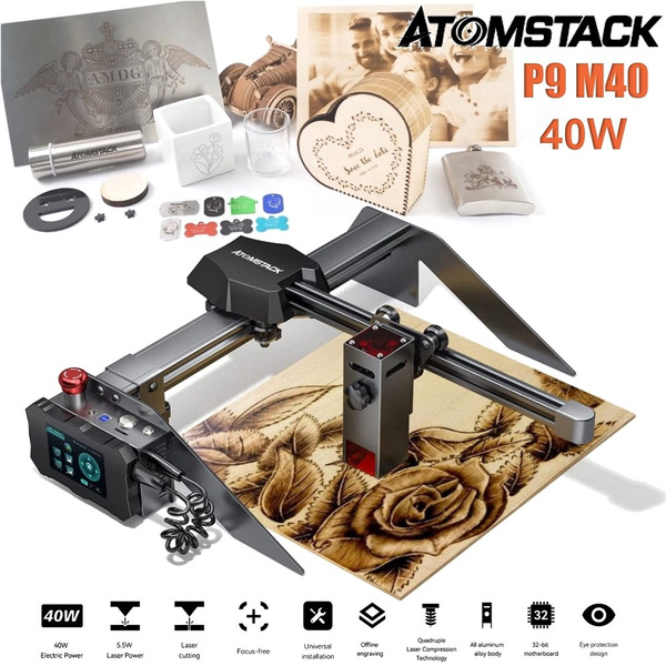 Atomstack P9 M40 Laser Engraving Machine ,40W DIY Laser Engraver ...