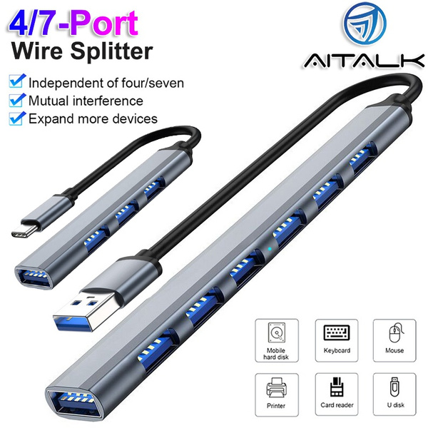 AiTalk USB C Hub USB Type-C USB 3.0 Multi-Split OTG Adapter Laptop Docking Station USB Port/Type ...