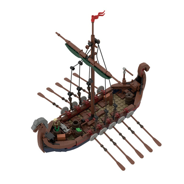 Buildmoc Ideas Viking Ship Víkingar Pirate Boat Ship MOC Set Building ...