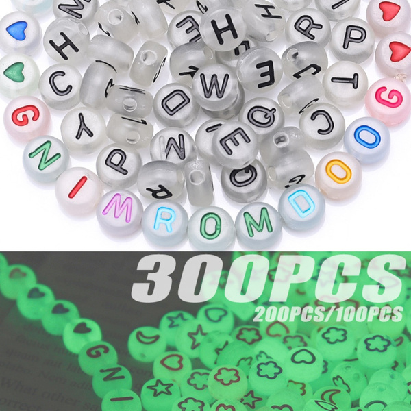 100/200/300PCS Beads for Bracelets Acrylic Alphabet Beads Letter ...