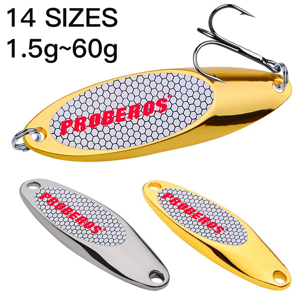 14 Sizes Sliver/Gold Sequins With Fishing Lures Spoon Lure Hard Baits ...