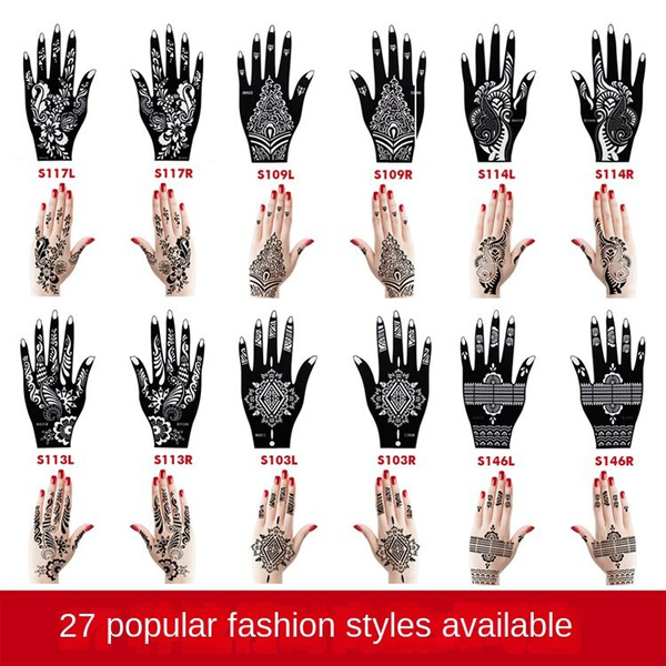 Hand heina tattoo template human body spray painting hollow out tattoo ...