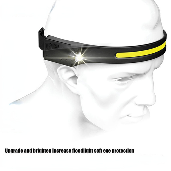 Induction Headlamp COB LED Sensor Head Lamp Flashlight USB Head Torch 5 ...