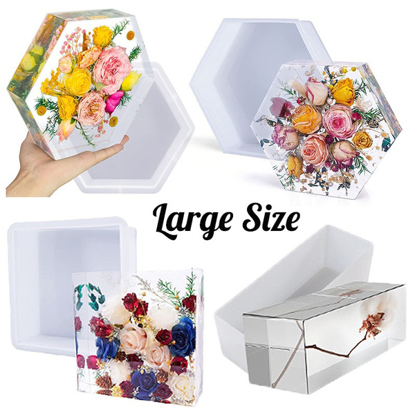 Large Resin Molds Deep Square Silicone Molds Resin Molds For Flowers ...