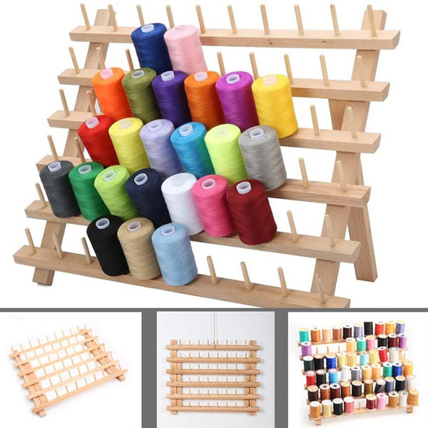 Foldable Wooden Thread Holder 30 60 Spools Sewing Embroidery Thread ...