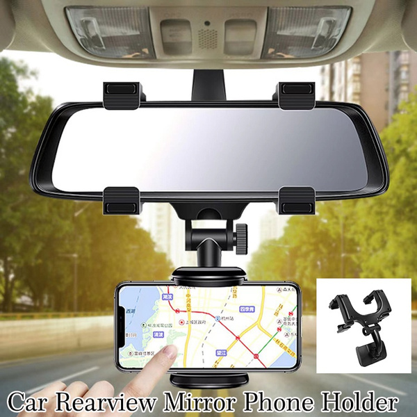 Universal 360°Rotatable Car Rearview Mirror Bracket Mobile Phone Base ...