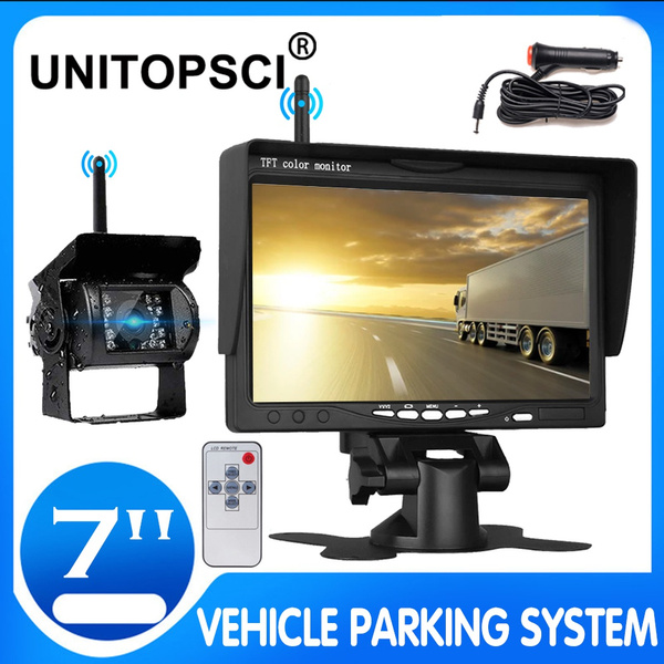 UNITOPSIC NEW 7" HD Vehicle Rear View Monitor +18leds IR Night Vision ...