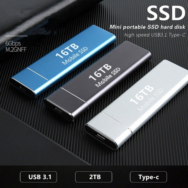 MINI SSD Portableo Ultra Thin External High Quality Solid State Drive 16TB /8TB /2TB Portable ...
