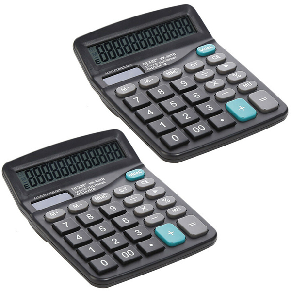 2 Pcs Office Desktop Calculator Basic 12-Digit Large Display Big Button ...