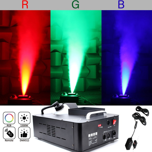 1500W Stage Fog Machine Vertical Spray DMX512 24 LED RGB Light Smoke ...
