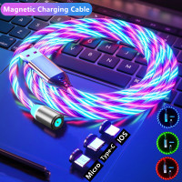 Magnetic Current Luminous Lighting Charging Mobile Phone Cable cle usb ...
