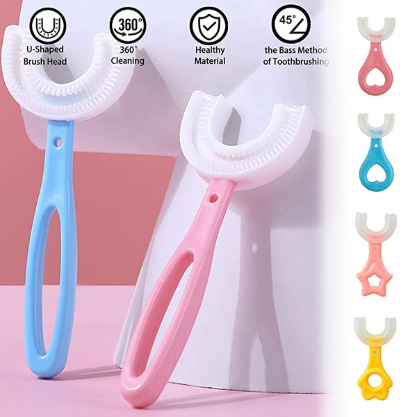 U-shaped Children's Toothbrush Silicone Toothbrush for 2-12 Years Old ...