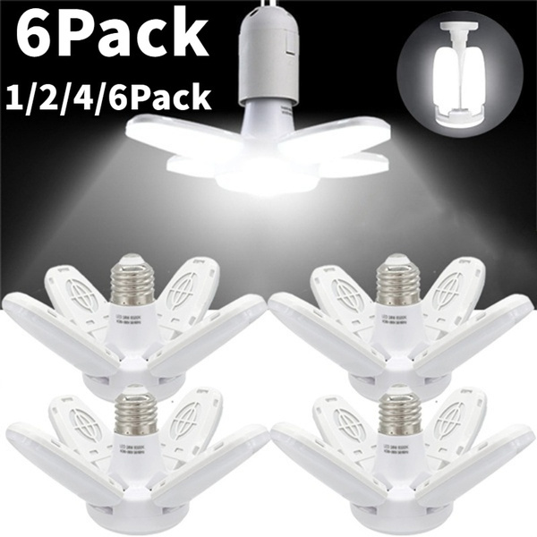 6/4/2/1Pack E27 LED Bulb Fan Blade Lamp Garage Lights AC85-265V 28W ...