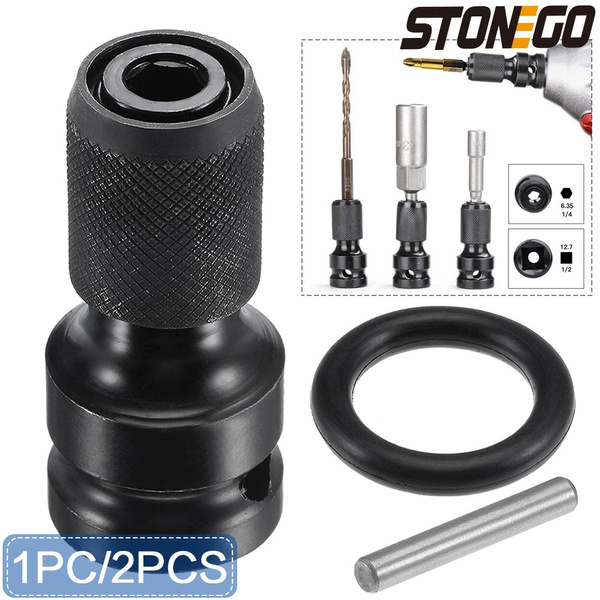 STONEGO 1PC/2PCS 1/2 inch Square Drive to 1/4 inch Hex Female Socket ...