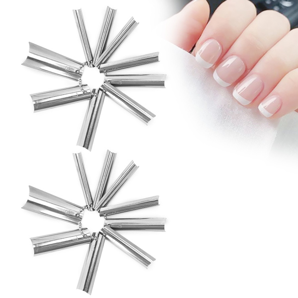 18Pcs French Manicure 9 Sizes Single Tips Deep C Shape Cutter Tool Nail ...