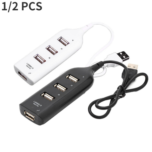 1/2 PCS 4-Port USB to USB 2.0 Ultra-Mini Hub Adapter Hub For PC Laptop ...