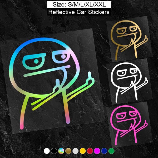 1PC Creative Erect Middle Finger Pattern Art Car Stickers Car Styling ...