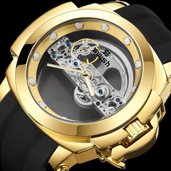 SWISH Men Watch Gold Large Dial Mens Mechanical Watches Automatic ...