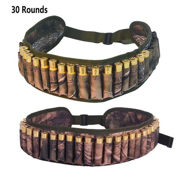Tactical 30 Rounds Bandolier Belt 12 Gauge Cartridge Pouch Hunting ...