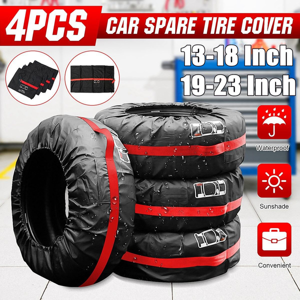 Waterproof Universal 4pcs/Set Spare Tire Cover Case Polyester Car Tires ...