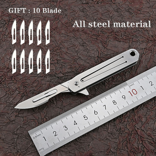 Stainless Steel Quick-opening Folding Utility Knife Mini Keychain ...