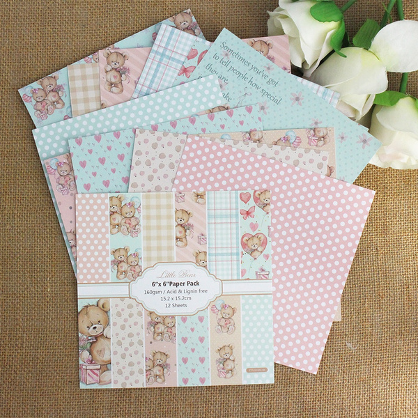 6 "x6" Little Bear Love Butterfly One-sided Pattern Paper Origami Art ...