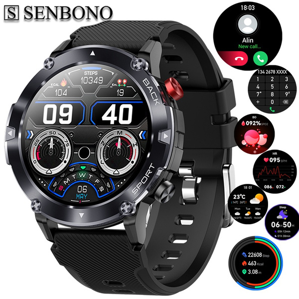 SENBONO 2022 Smart Watch for Men Women Bluetooth Dail Answer Calls 1.32 ...