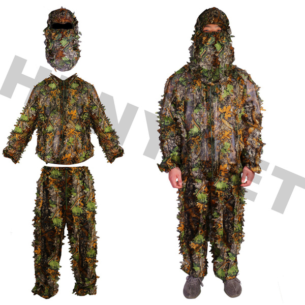 Leafy Camo Ghillie Suit，lightweight Seclusion 3D Camouflage Clothing ...