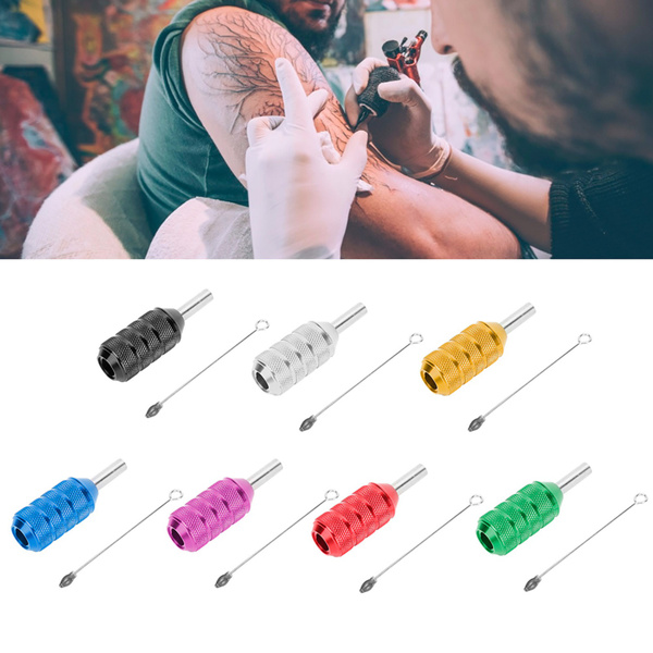 25mm Aluminum Cartridge Tattoo Machine Grip With Needles Bar Tattoo ...