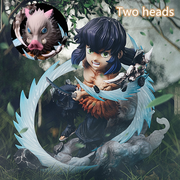 Anime GK Figure Demon Slayer Hashibira Inosuke Two heads Toys ...