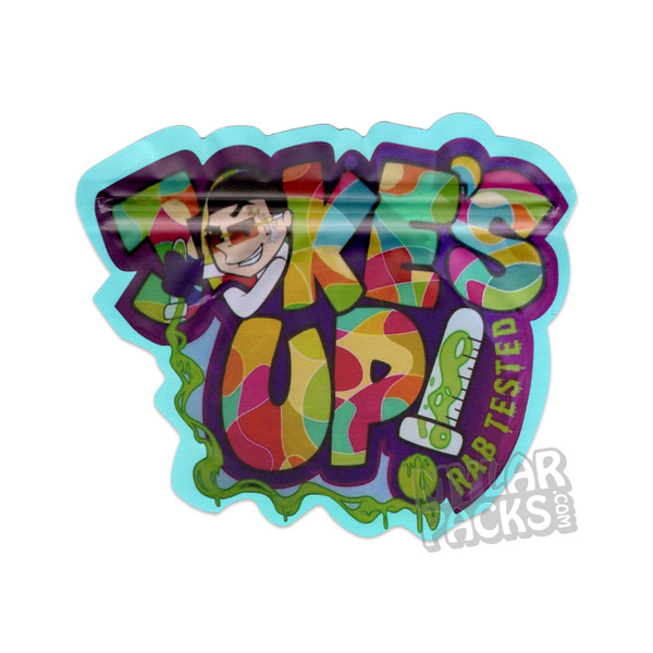 25 PACK - JOKE'S UP RAB-TESTED DIE-CUT 3.5G EMPTY SMELL PROOF MYLAR BAG ...