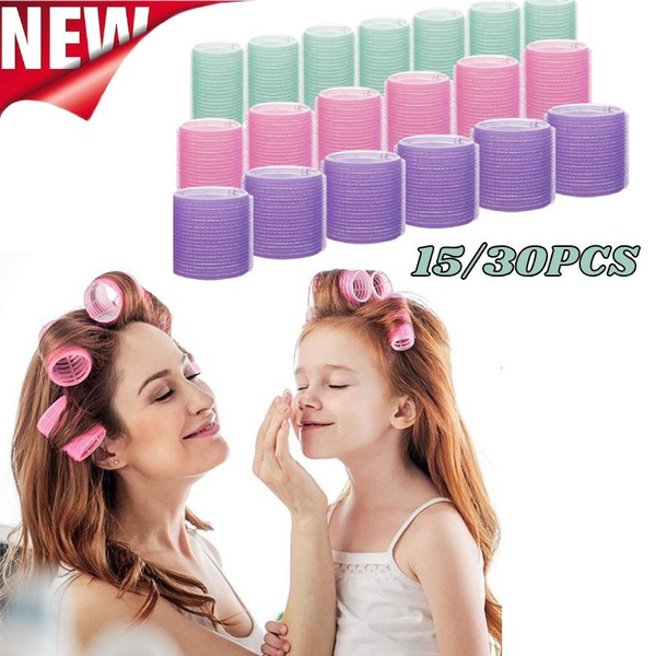 New！15/30 pieces curling iron set, professional self-adhesive rollers ...