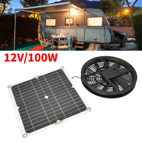 Solar Powered Attic Fan System, Powerful Vent Fan And 100W Solar Panel ...