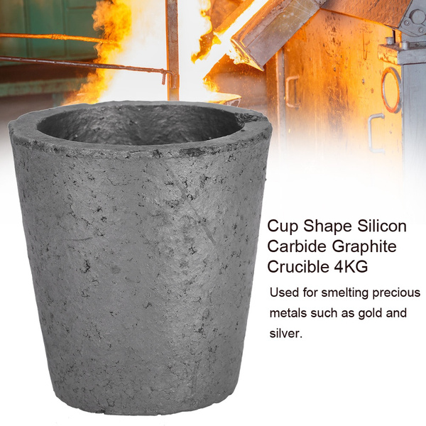 4KG Cup Shape Silicon Carbide Graphite Furnace Casting Crucible Melting ...
