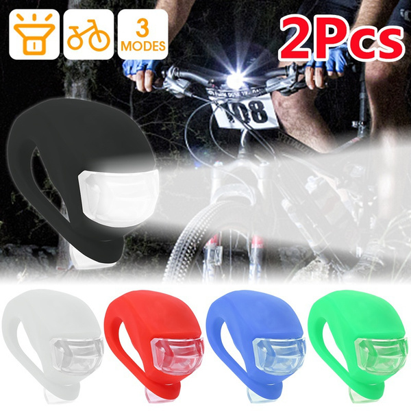 2 Pcs Bicycle Lights Silicone LED Bike Light Front Rear Waterproof Safety Cycling Headlight ...