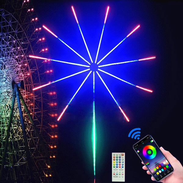 Bluetooth Firework Lights with Remote LED String Lights RGB Starburst ...