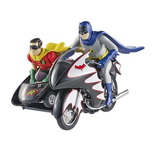 Hot Wheels Elite Batman Classic TV Series BATCYCLE with Figures Die ...
