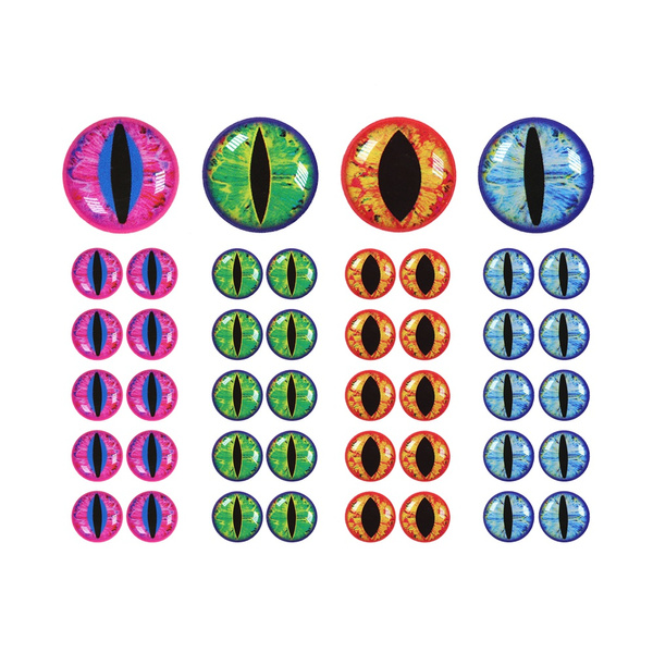 200PCS 3D Epoxy Fish Eyes Dragon Eye Fly Tying Material Popper Baitfish ...