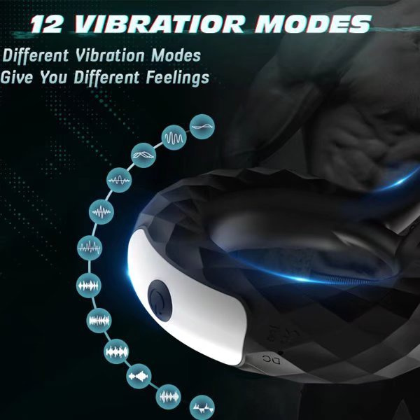 10 Speeds Vibrating Penis Ring Silicone Cock Ring Delay Ejaculation ...