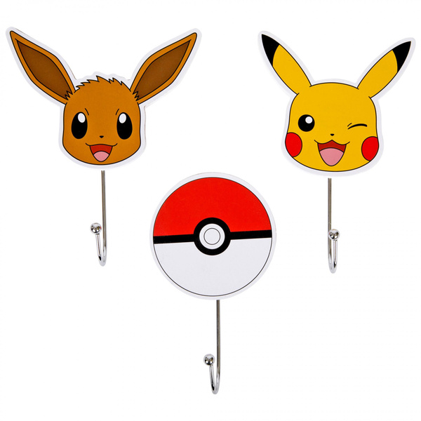 Pokémon Pikachu and Eevee 3-Piece Wall Hook Set | Wish