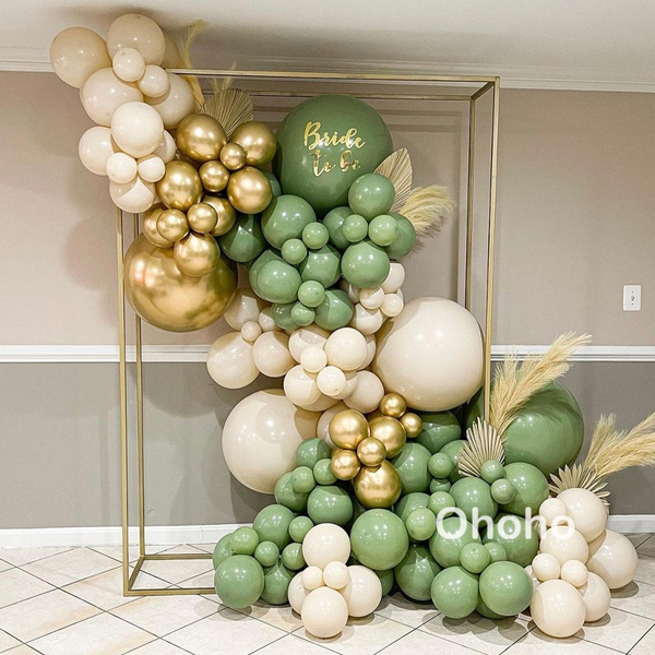 Green Beige Balloon Arch Garland Kit Baby Shower Boy Birthday Baptism ...
