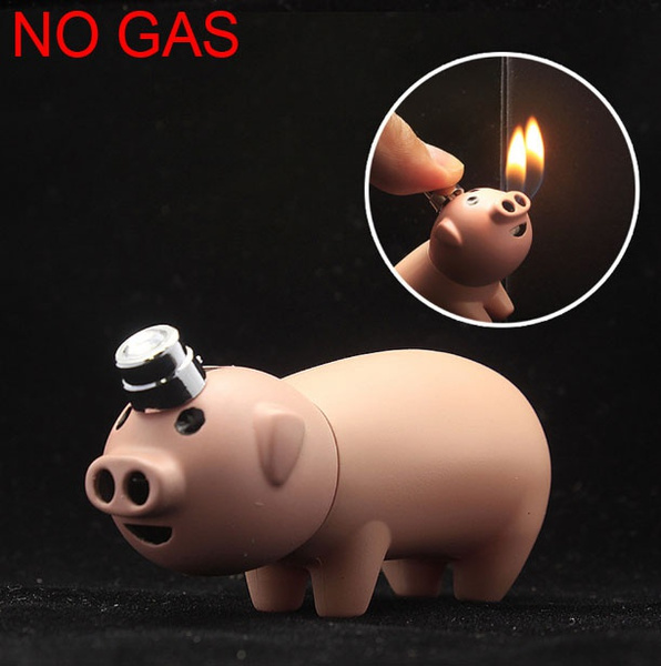 Creative Compact Little Piggy Jet Lighter Funny Piggy Gas Lighters Pig ...