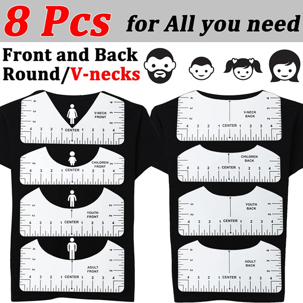 8 Pcs T-Shirt Alignment Ruler Tshirt Ruler Guide T-shirt Vinyl Guide ...