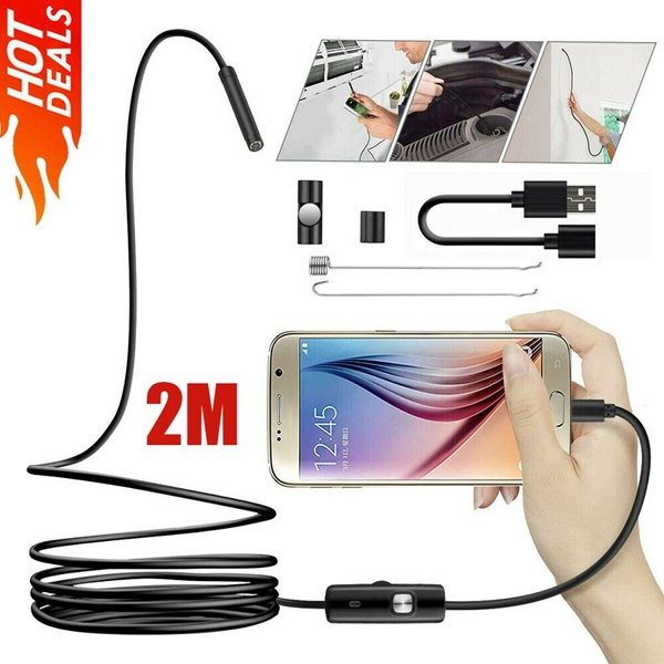 2M Cable USB Endoscope Camera 5.5mm LED HD Inspection Waterproof For ...