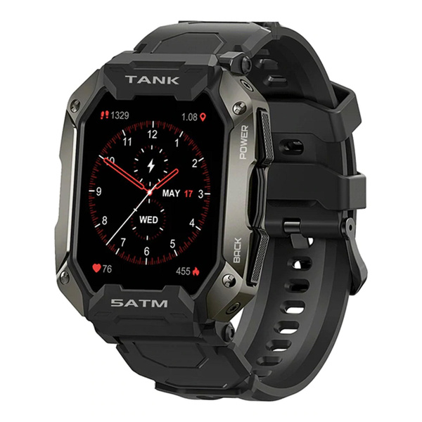 KOSPET TANK M1 IP69k Tactical Military Smartwatch w/ Heart Rate and BP ...