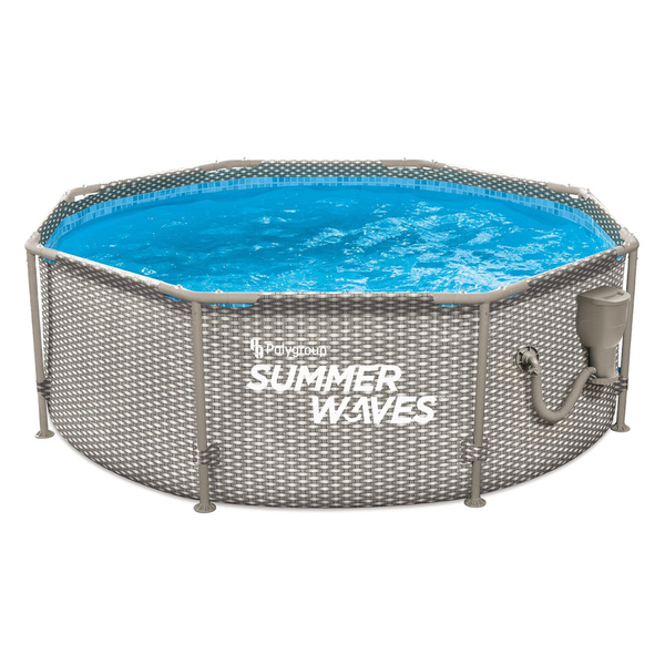 Summer Waves Active 8' x 30" Outdoor Round Frame Above Ground Pool Set ...